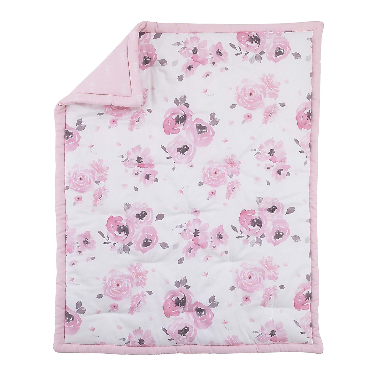 NoJo Watercolor Floral - 4-Piece Nursery Crib Bedding Set