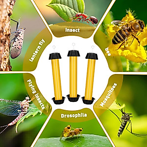 Qualirey Fly Traps for Indoor Outdoor Hanging Fly Stick Sticky Mosquito Trap Fruit Fly Stick Trap Home Insect Fly Sticky Trap, 10 x 2.5 Inches (Yellow,12 Pcs)