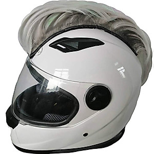 Pearlead Helmet Mohawk Wig Adhesive Accessories Kids Mohawk for Motorcycle Bicycle Ski Snowboard Helmet Hair Reusable Design Silver Gary
