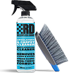 Relentless Drive Car Upholstery Cleaner Kit - Car Seat Cleaner & Car Carpet Cleaner - Works Great on Stains, Keep Car Interior Smelling Fresh - Car Interior Cleaner