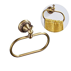 Uonlytech Bathroom Tissue Holder Wall Mount Towel Ring Rustic Towel Ring Wall Mount Clothes Rack Bathroom Towel Ring Bronze Hand Towel Ring Vintage Towel Ring Brass Towel Ring Copper Antique