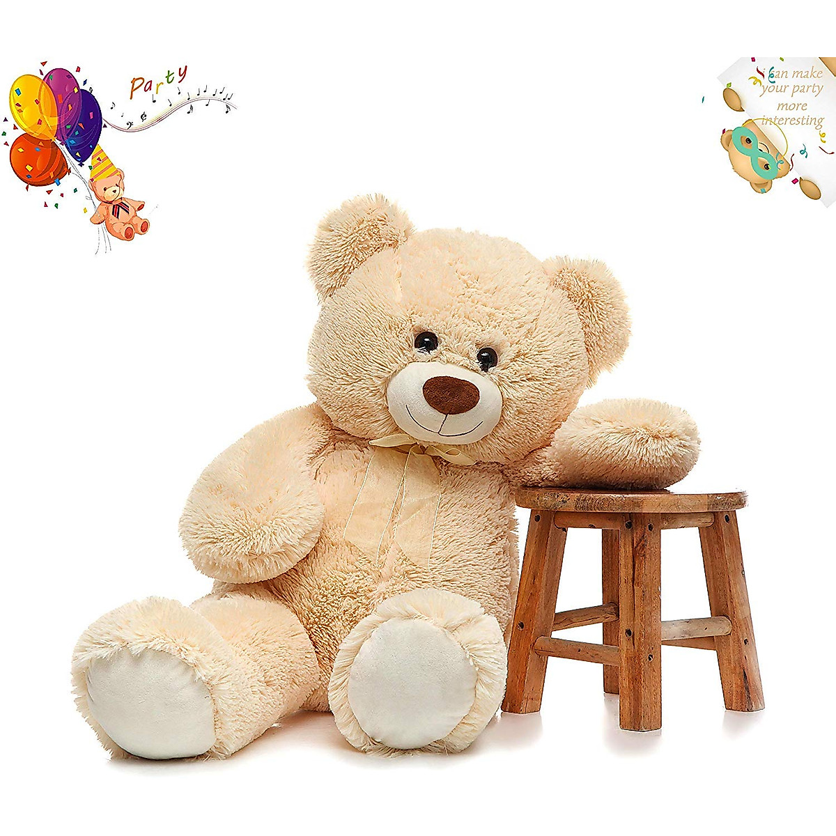 Toys Studio 36 inch Big Teddy Bear Cute Giant Stuffed Animals Soft Plush Bear for Girlfriend Kids, Beige
