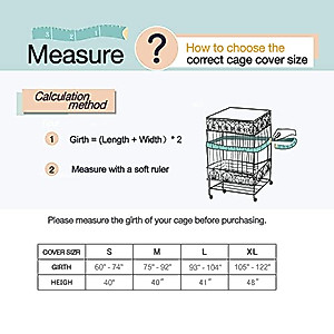 Explore Land Pet Cage Cover with Removable Top Panel - Good Night Cover for Bird Critter Cat Cage to Small Animal Privacy & Comfort (Large, Black)