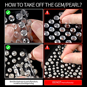 FANDAMEI 2672 PCS Face Gems, Self Adhesive Hair Gems Face Rhinestones Stickers, Face Jewels for Women, 3/4/5/6/8/10 mm Eye Gems Stickers, Hair Pearl Stickers, Rhinestones for Makeup, Face, Hair, Nail