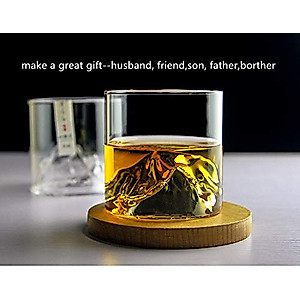 CZHome Whiskey Glass Small Glass Japanese Style Mountain shape Wine Glass Set of 2,Premium Quality Crystal –Elegant Modern Design , Ideal for Home,BarLuxury Bourbon Gifts for Men