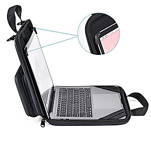 KEISKEI 11-11.6 Inch Laptop Cover, Chromebook Case with Pouch and Shoulder MacBook Pro 13 - Black
