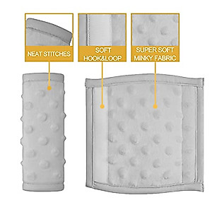 Pro Goleem Car Seat Strap Covers for Babies Soft Car Seat Strap Shoulder Pads for All Car Seats, Stroller, Pushcar, Gray