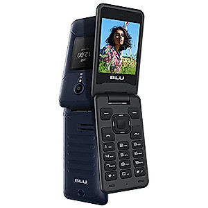 BLU Tank Flip |Unlocked | 4G LTE Flip Phone|2022 | 2.8” + 1.8” Display | Blue