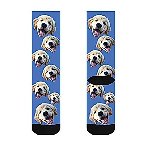 Kervaky Custom Socks with Face Dog Socks, Your Photo on Personalized Socks with Picture for Men Women