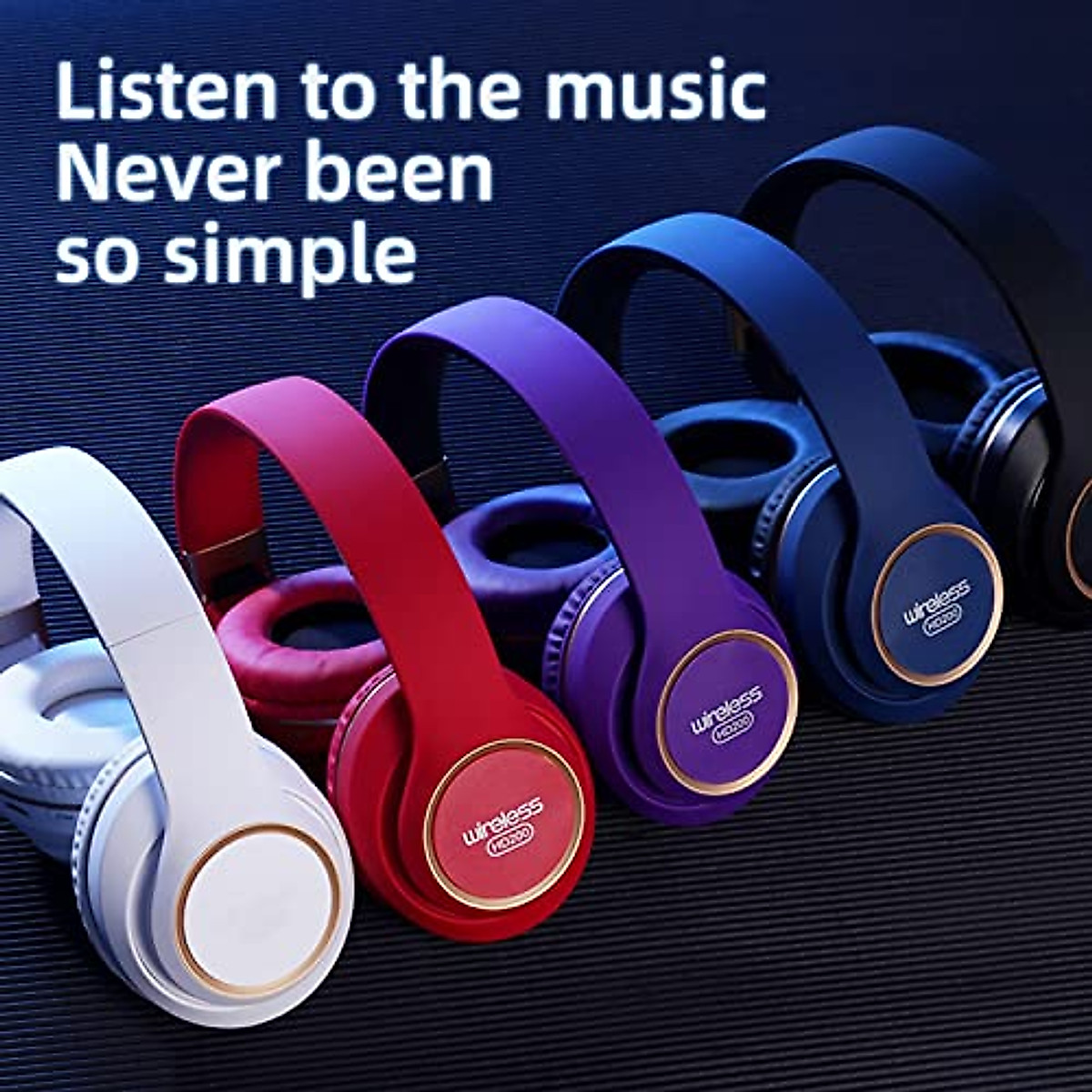 atinetok Bluetooth 5.0 Soft Earmuffs Stereo Head-Mounted Wireless Earphones - Built-in Mic Soft Earmuffs Light Weight Subwoofer Live 5.0 Over Ear Hi-Fi Noise Cancelling Bluetooth Sports