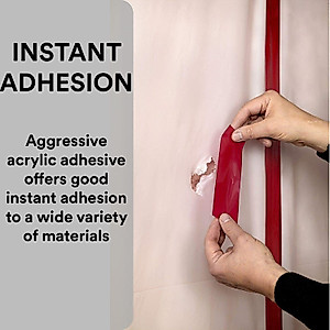 3M Construction Seaming Tape 8087CW, 1 Roll, Red, 48 mm x 50 m, Sheathing Tape for Seaming, Splicing, Sealing, and Repairing Moisture Barriers, Flexible in Cold Weather and High Heat