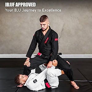 Elite Sports Bjj Gi for Men - Brazilian Jiu Jitsu Gi - Preshrunk sweat wicking Fabric - Machine washable - Free white Belt