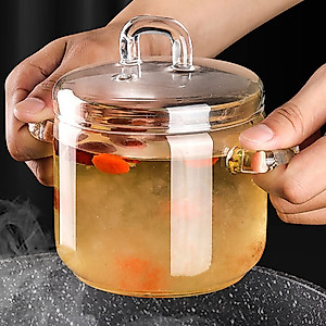 Glass Cooking Sauce Pan Glass Saucepan with Lid Stew Pot Steaming Cup Steam Soup Bowl Stovetop Cooking Noodle Pot for Egg Custard Birds Nest Tonic 700ml Glass Soup Pot