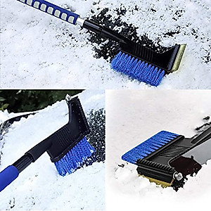 Car Snow Brush Removal Extendable with Ice Scraper and Ice Breaker Detachable Snow Mover for Car Auto SUV Truck Windshield Windows