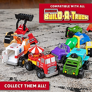 Magnetic Build-A-Truck Fire and Rescue Magnetic Toy Play Set, 6 Pieces