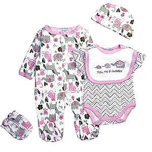 Medylove 5Pcs Reborn Baby Dolls Clothes 22 Inch Cute Elephants Outfits Accessories Clothing for 20-22 Inch NewbornBaby Doll Girl…