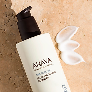 AHAVA All-In-One Toning Cleanser - Skin-Friendly, Soft, Water-Based Formula Gently Removes Dirt, Impurities & Makeup Including Eyes, Rebalances pH, Made with Our Signature Blend Osmoter, 8.5 Fl.Oz