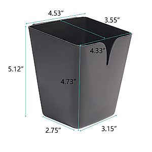 OVAKIA Hanging Cup Holder 6-Pack Little Hanging Bucket for Utility Rolling Cart Shelves Storage Basket for Kitchen Bathroom Desktop Small Organizer for Make UP Brush Pencil Tool (Black)