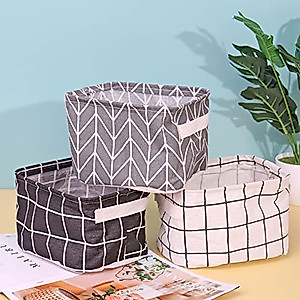 3-Pack Small Storage Baskets, Closet Organizing Bins, for Toys, Books, Cosmetic and Small Sundries Organizing, 7.9 * 5.6 * 6.3 In