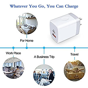 USB A and USB C Wall Charger PD 20W Fast Charger Block Power Adapter USB C Plug for Google Pixel 7 Pro/7/6a/6 Pro/5a/5/4 XL, iPhone 14 13 Pro Max 12 11 Pro X SE, Samsung Galaxy A54 A53 A14 A13 S23 S22