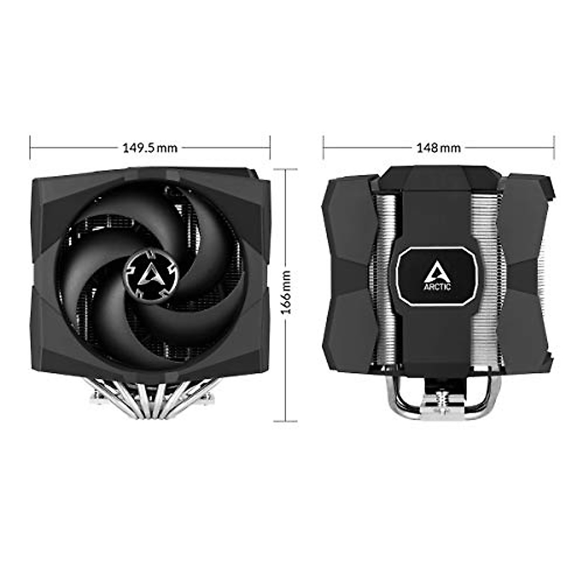 ARCTIC Freezer 50 (incl. A-RGB Controller) - Multi Compatible Dual Tower CPU Fan with A-RGB, CPU Air Cooler for AMD and Intel, Two Pressure-Optimised Fans, 6 Heatpipes, Incl. MX-4 Thermal Paste