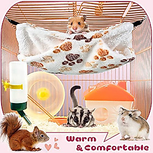 Photect 5 Pcs Double Layer Ferret Hammock Small Animal Hanging Hammock Bunk Bed Ferret Toys Rat Cage Accessories Soft Plush Rat Hammock for Ferret Rat Sugar Glider Pig Guinea Parrot Hideout Play Sleep