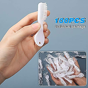 100 Pieces Handle Toothbrush Thumbprint Individually Packaged Security Toothbrush Bulk Toothbrush with Short Handle Soft Bristles, Portable Toothbrush Travel Toothbrush for Teeth Cleaning, Mini Size