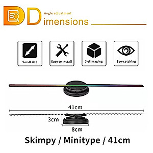 DNIER 3D Holographic Projection Wall Hanging Advertising Machine, 3D Dimensional Suspension Naked Eye Led Fan Screen Machine
