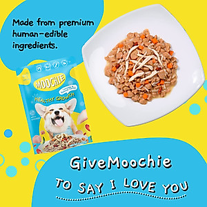 MOOCHIE Soft Puppy Wet Dog Food - Healthy Growth - Real Chicken, Beef, Vegetables & Rice - No Artificial Flavors or Preservative - 12 x 3 oz Pouch