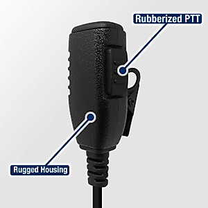 Sheepdog LEO-2W-APXQD Earpiece, Quick Release Police Lapel Mic Headset, Wired, Black Cable, Compatible with Motorola APX 6000 APX 7000 APX 8000 and APX 4000 Radios