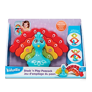 Kidoozie Rainbow Peacock Stacker, Many Ways to Stack, Colorful and Engaging Play, Easy to Grasp, for Ages 12 Months and Up, Multi (G02657)