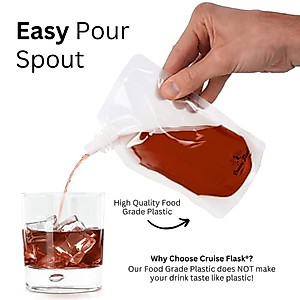 Concealable And Reusable Cruise Flask Kit - Sneak Drinks Anywhere - 3 x 32 oz + 3 x 16 oz + 1 funnel