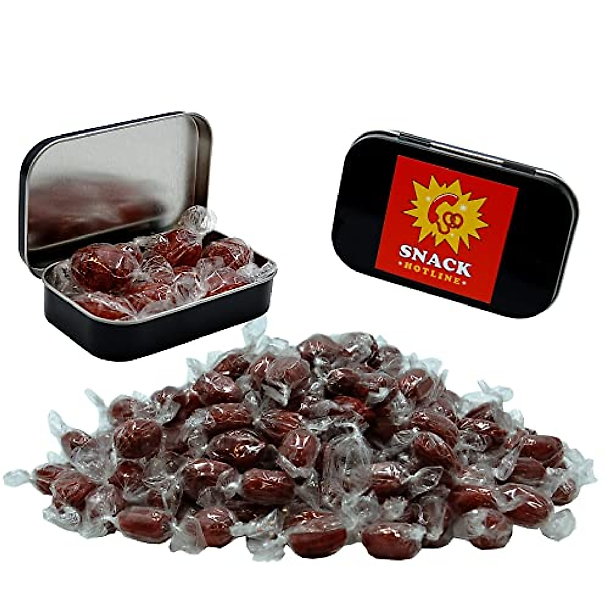 Root Beer Barrels - Old Fashioned Hard Candy 1.5 LBS plus Snack Hotline Candy Tin | Individually Wrapped Bulk Candy