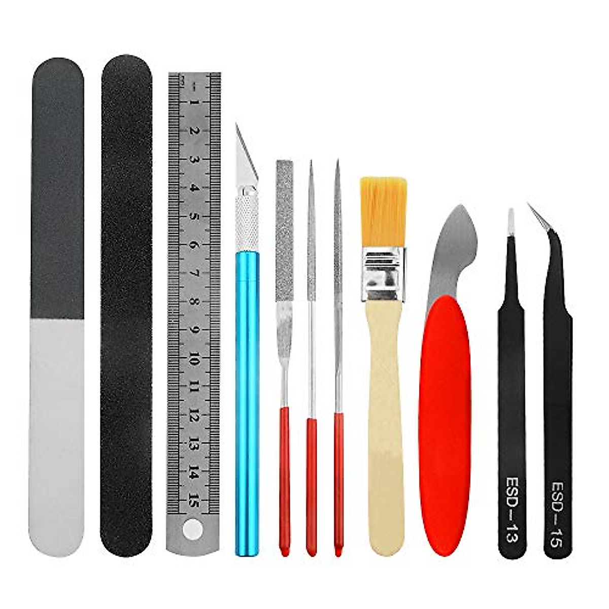 Bigstone 19 PCS Gundam Model Tools Kit Hobby Building Tools Set for Cars, Airplanes, Buildings, Gundam, Robots Models Building Repairing and Fixing ext.