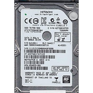 HTS727550A9E364, PN 0J18811, MLC DA4217, Hitachi 500GB SATA 2.5 Hard Drive (Renewed)