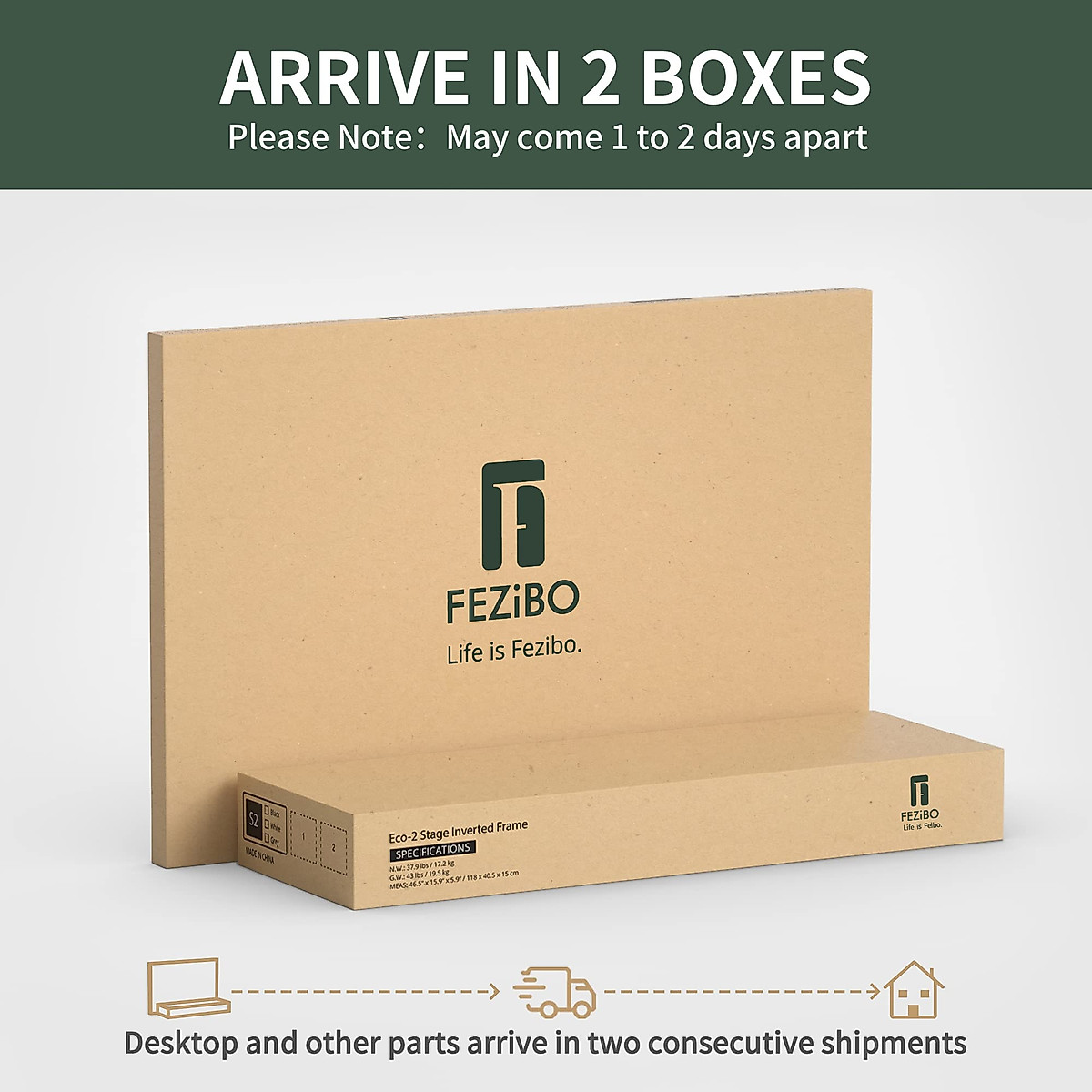 FEZIBO L Shaped Standing Desk with LED Strip & 2 Drawers, Triple Motors Supports 330 lbs, Upper and Lower Storage Shelves Available, Electric Height Adjustable, for Home Office, Rustic Brown