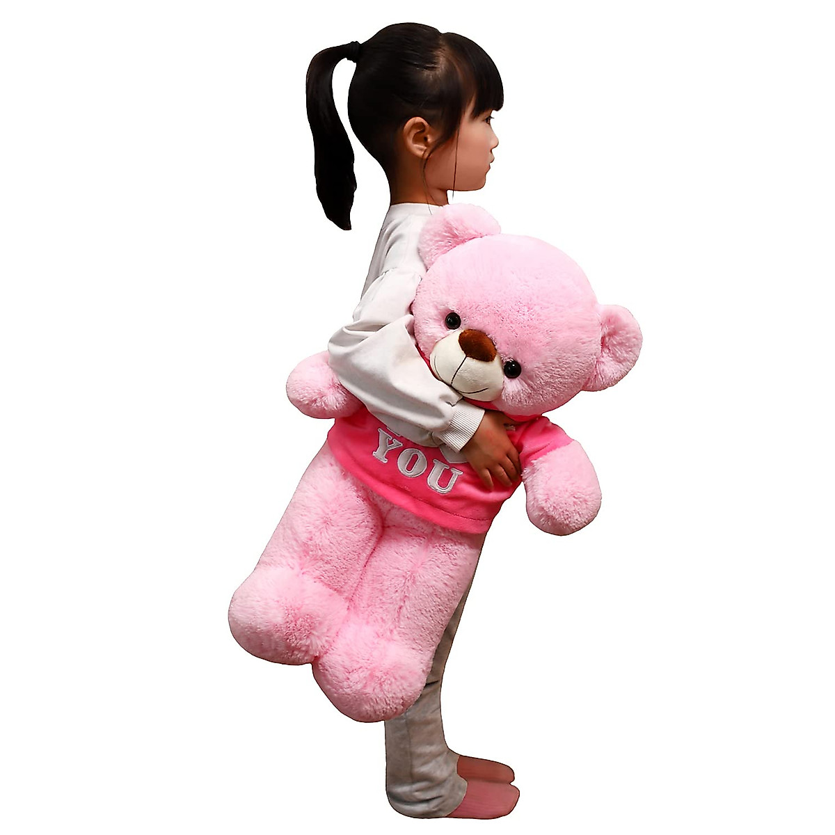 YESGIRL 22.8 inch Large Pink Teddy Bear Valentines Day Stuffed Animal, Soft Stuffed Bear Plush Toy for Her, Birthday Gifts for Girlfriend, Boyfriend, Kids, Boys and Girls