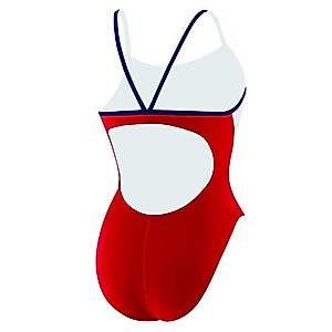 Speedo womens Guard One Piece Swimsuit, Energy Back Us Red, 32 US