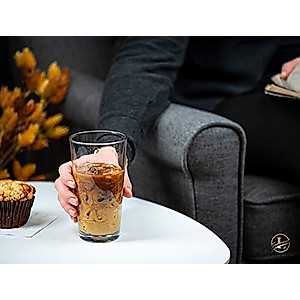 Set of 18 Sleek and Durable Drinking Glasses - Glassware Set Includes 6-17oz Highball Glasses, 6-13oz Rocks Glasses, 6-7oz Juice Glasses | Heavy Base Glass Cups for Water, Juice, Beer, & Cocktails.