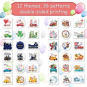 St. Patrick's Day Tiered Tray Decor St. Patrick's Day Decorations Interchangeable Decor with Wooden Frames, Arch, Ladder and 18 Cards Cards Including 36 Patterns, (36 Pattern)