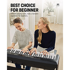Donner DEP-10 Digital Piano 88 Key Semi-Weighted, Full-Size Electric Piano Portable Keyboard for Beginners, with Furniture Stand, Triple Pedals, Power Supply