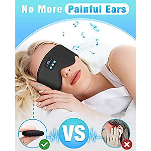 Sleep Headphones Bluetooth Headband Headphones for Sleeping - 10Hrs Sleeping Headphones for Side Sleepers, Bluetooth Sleep Mask Sleep Earbuds, Birthday Christmas Stocking Stuffers Tech Gifts Men Women