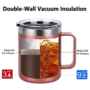 GINGPROUS Best Mom Ever Insulated Travel Mug, Mother's Day Christmas Birthday Gifts for Mom Mother New Mom Mom to Be Mama, Stainless Steel Insulated Coffee Mug with Lid and Straw(12 Oz, Rose Gold)