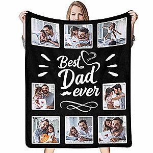 MyPupSocks Personalized Blanket to My Dad from Daughter, Best Dad Ever Throw Blanket Dad Blanket Customized for Him Dad Papa 40x50