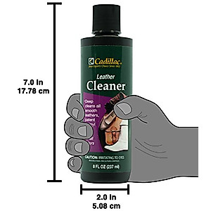Cadillac Leather Cleaner - Great for Shoes, Boots, Handbags, Car Upholstery, Furniture- Removes Surface Dirt, Grime, Salt and More From Finished Leathers