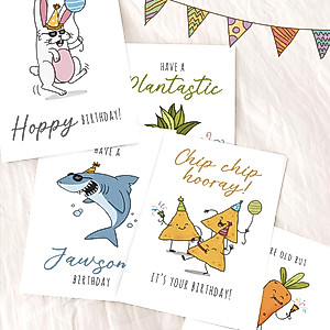 20 Funny Birthday Cards (4"x6") with 20 Envelopes & Stickers, Mixed Humor Greeting Card Variety Pack for Friend Teacher, Cartoon Lighthearted Birthday Cards for Women, Cheerful Happy Birthday Card For Kids