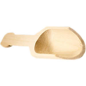 Perfectware PW Scoop 4-10 Mini Wooden Scoops, 0.25" Height, 0.25" Width, 4" Length (Pack of 10), Small