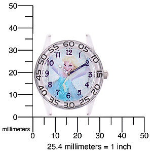 Disney Frozen Kids' Plastic Time Teacher Analog Quartz Nylon Strap Watch