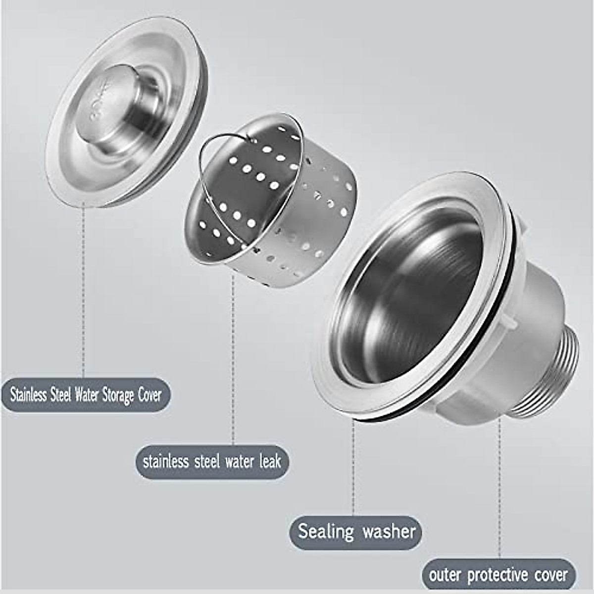 Freestanding Stainless Steel Sink 304 Stainless Steel Utility Sink Freestanding 1 Compartment Kitchen Sink with Worktop Commercial Restaurant Sink Set Commercial/Industrial Sink