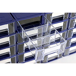 Stackable Storage Drawers Set of 20, Plastic Drawers Organizer for Small Parts Screw Craft Organizer, Mini Drawer Organizer with Dividers and Paper Labels(20 PCS, Blue)